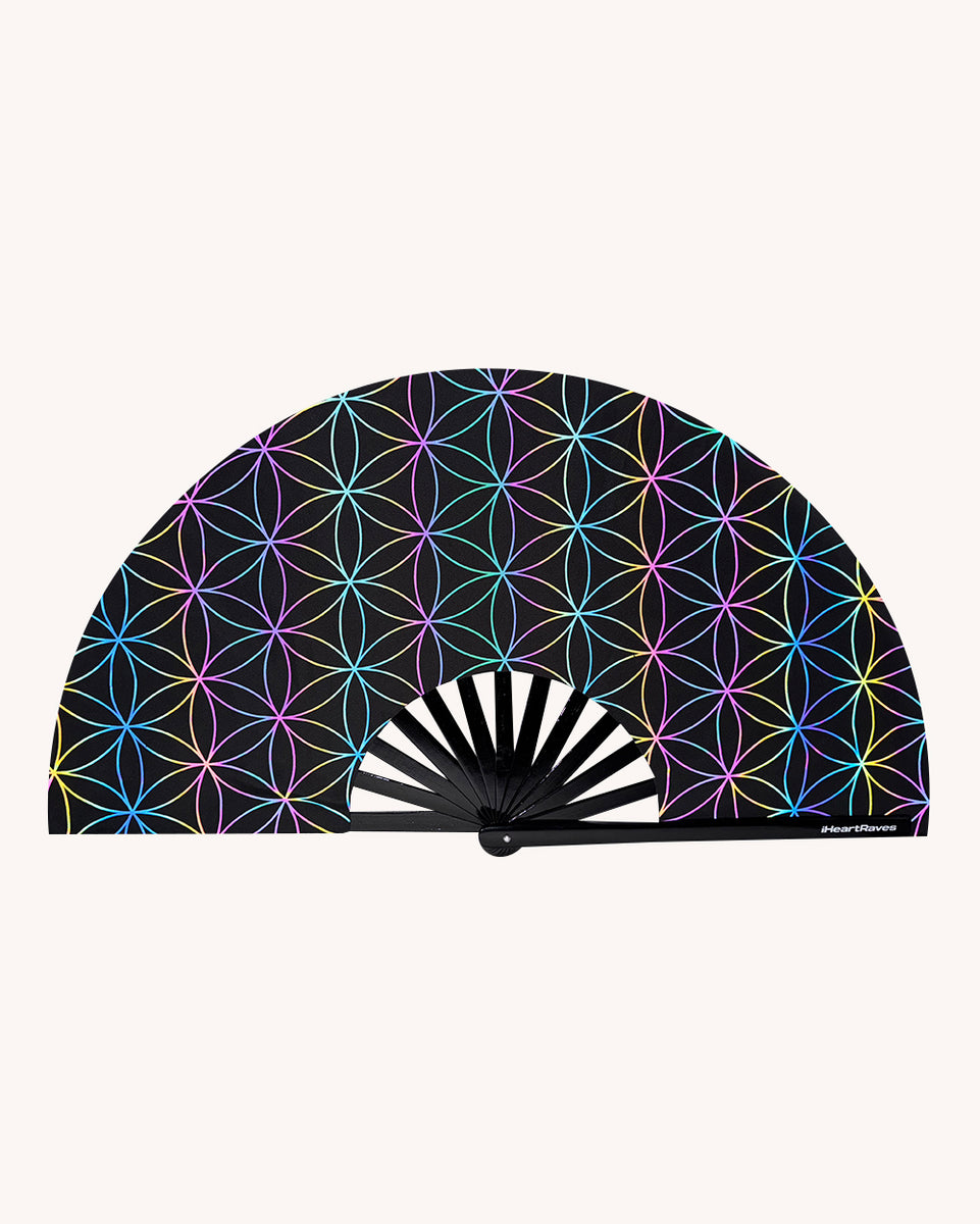 Glowkeeper Rainbow Reflective Hand Fan – iHeartRaves