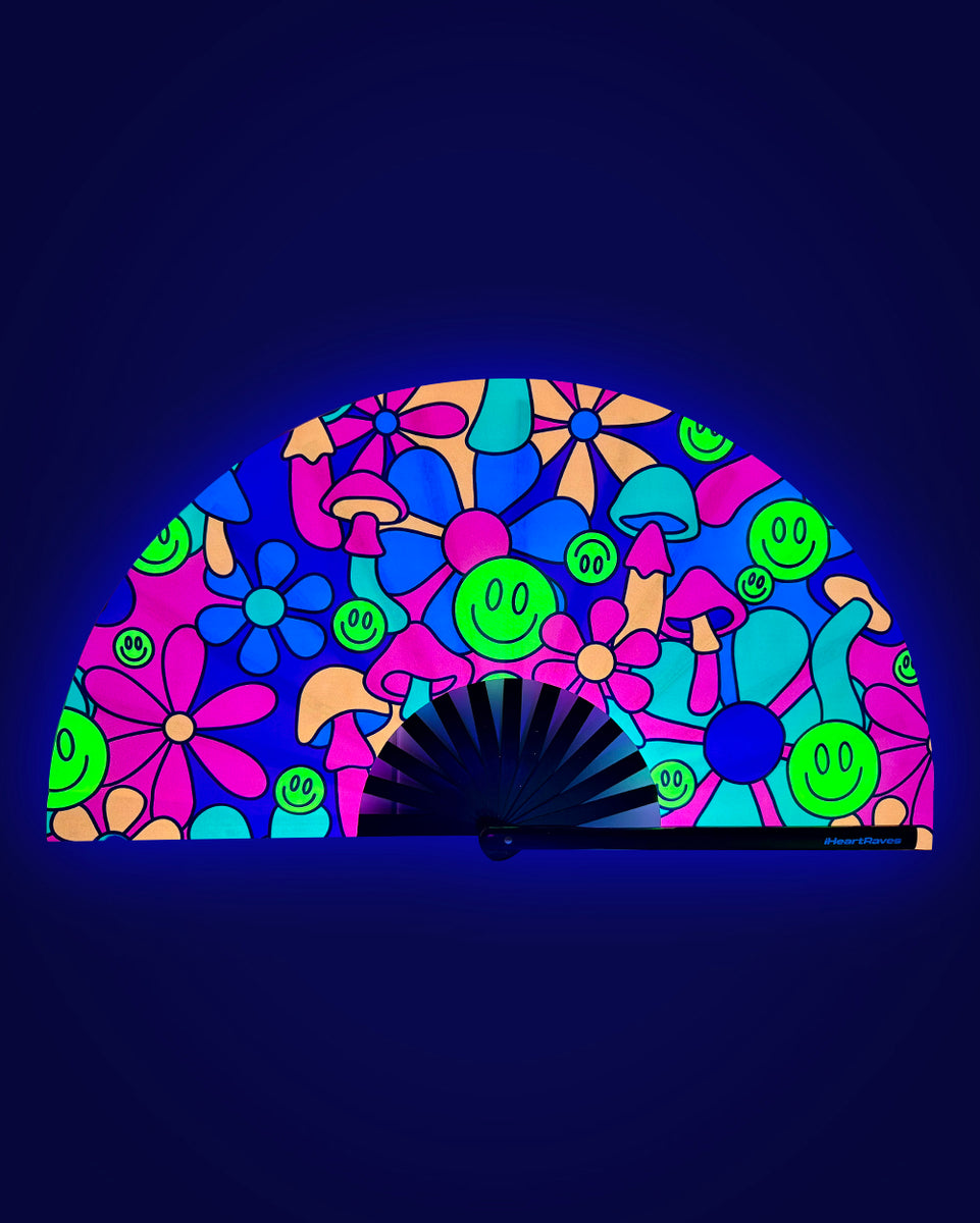 Flower Bomb UV Reactive Hand Fan – iHeartRaves
