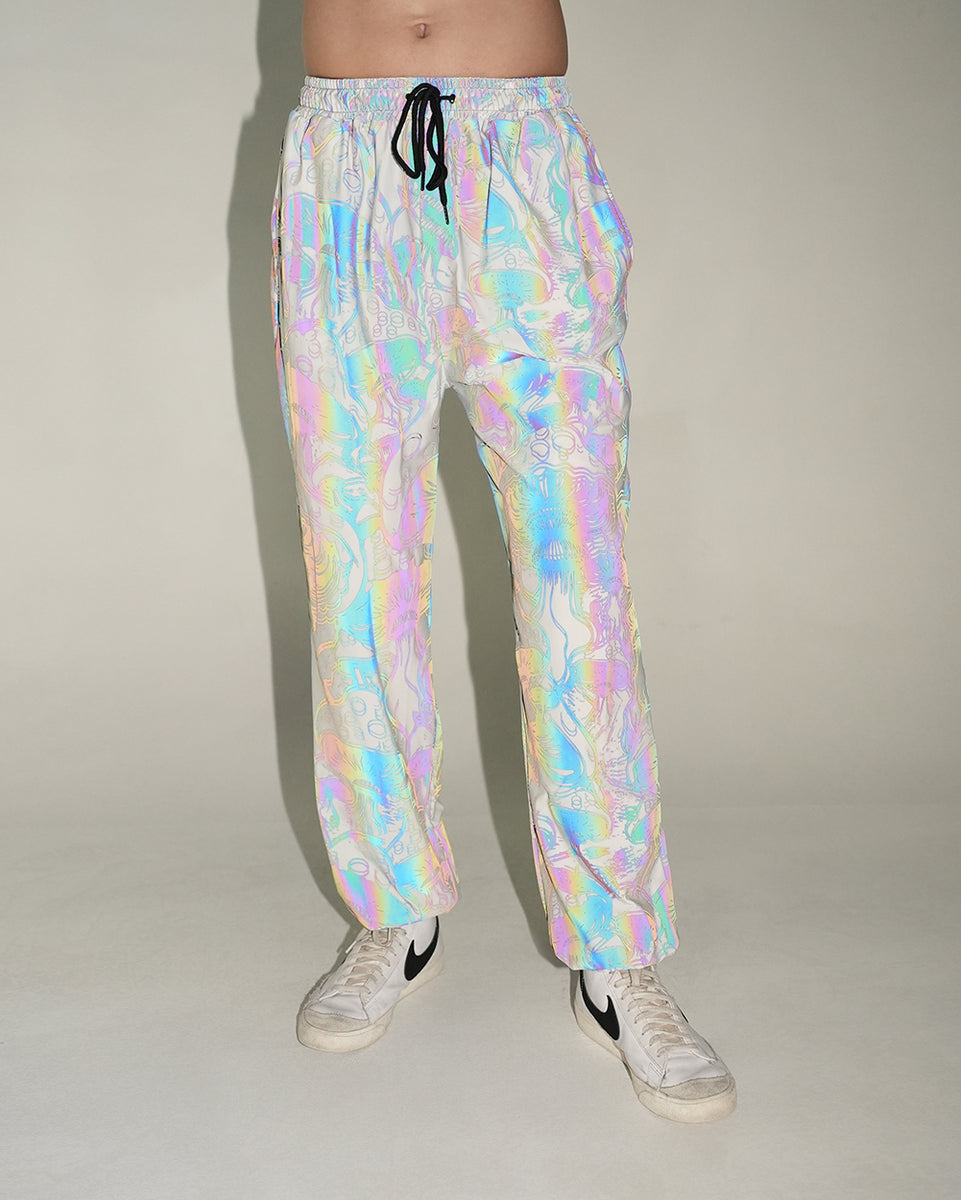 Secret of Life Mushroom Rainbow Reflective Joggers – iHeartRaves