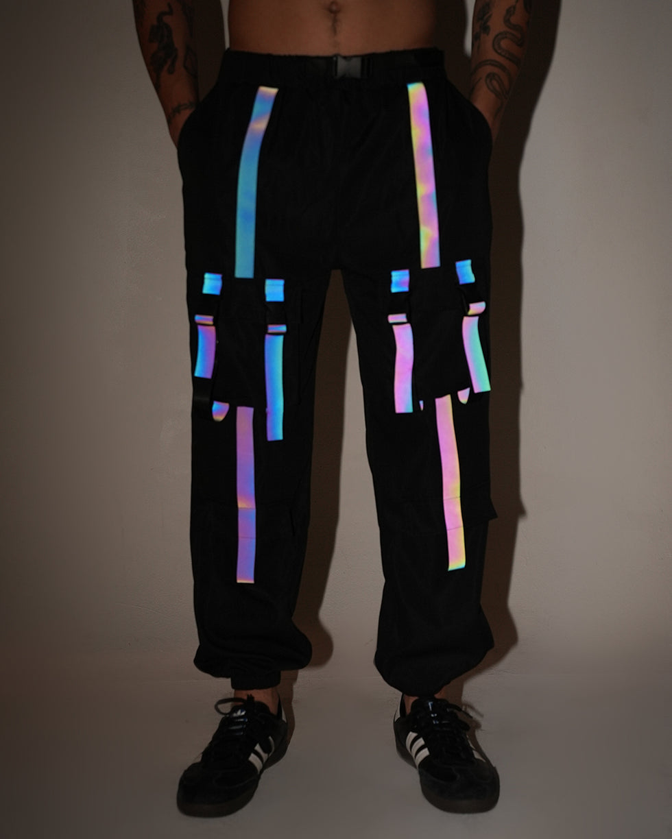 Thunder Flash Rainbow Reflective Cargo pants – iHeartRaves