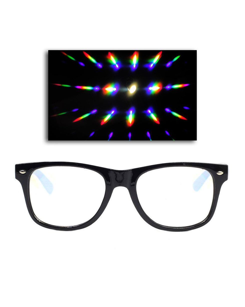 Solid Clear Diffraction Glasses – iHeartRaves