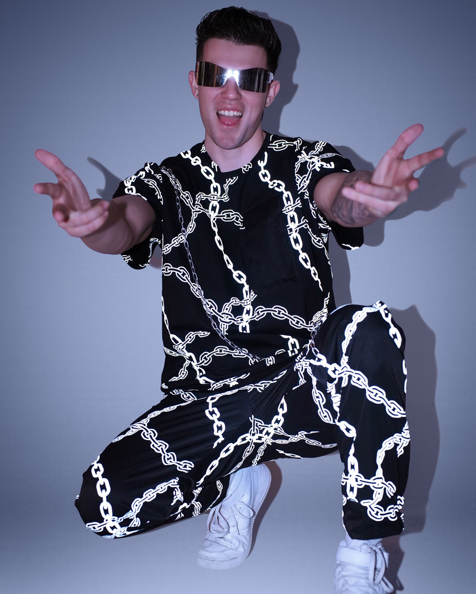 Power Surge Silver Reflective Chain Men's Tee – iHeartRaves