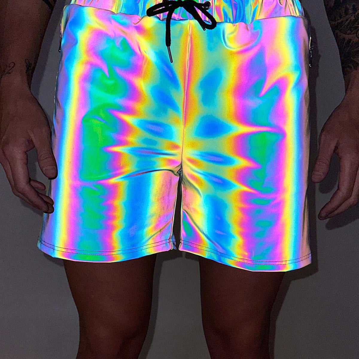 Rainbow Frequency Men's Reflective Shorts – iHeartRaves