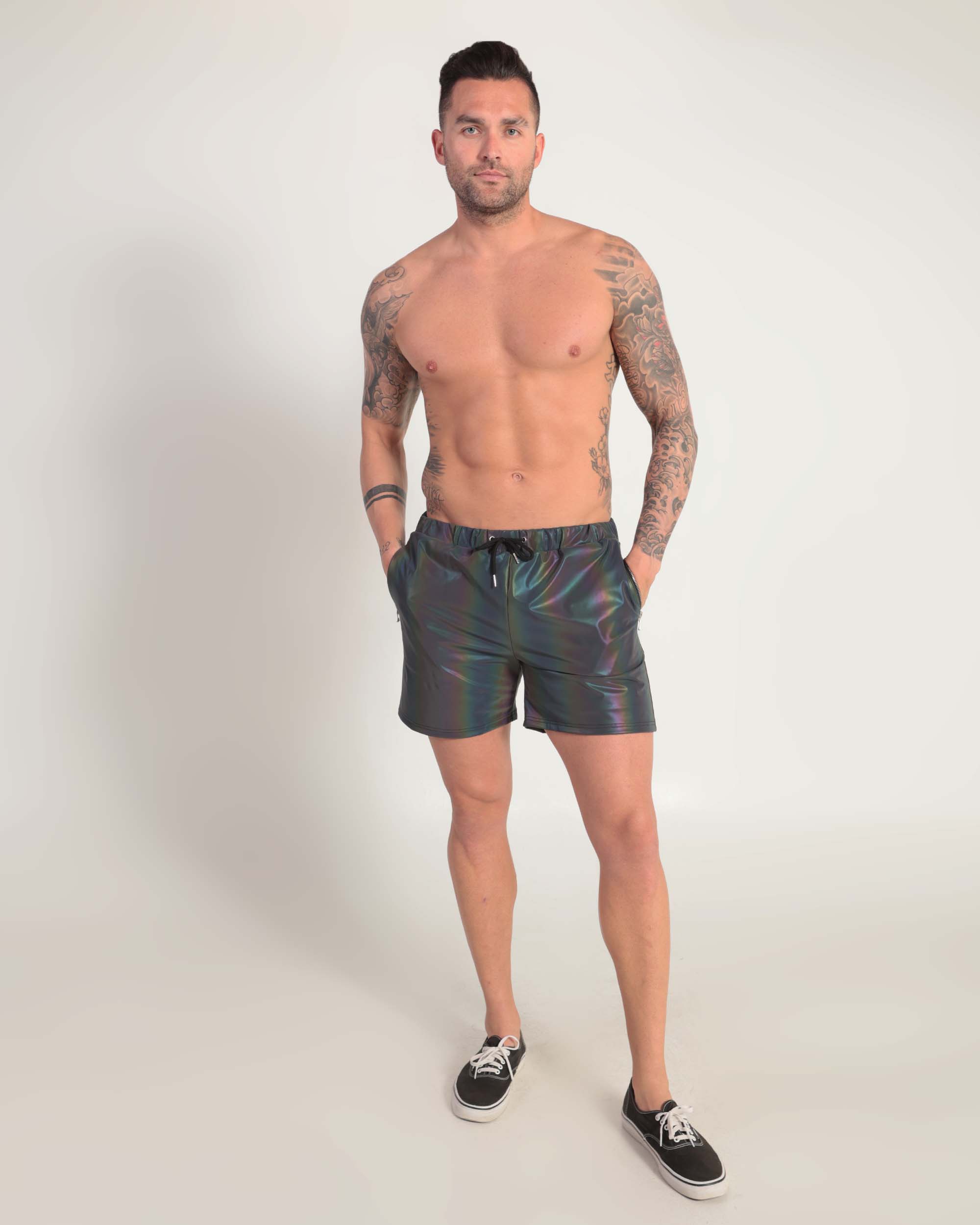Rainbow Frequency Men's Reflective Shorts – iHeartRaves